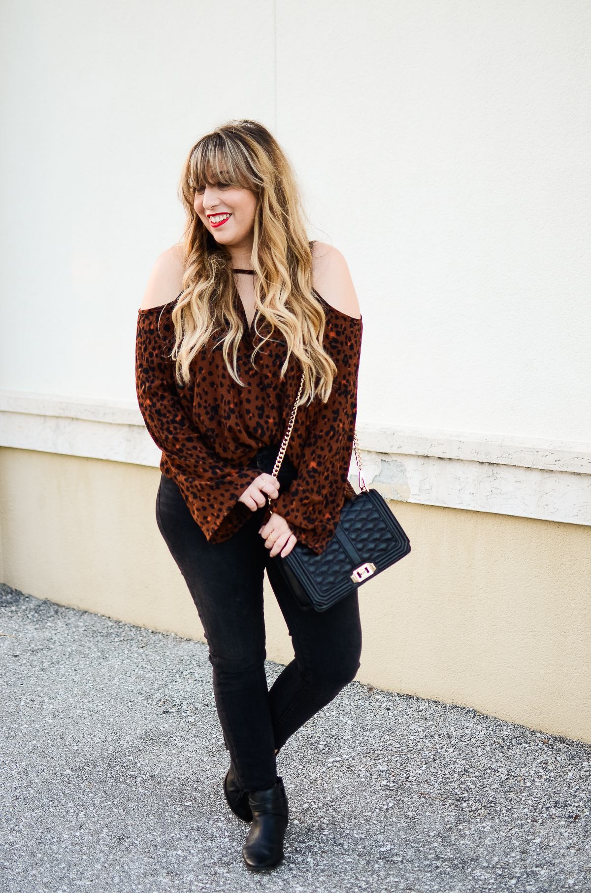 Leopard Cold Shoulder Top - Stephanie Pernas