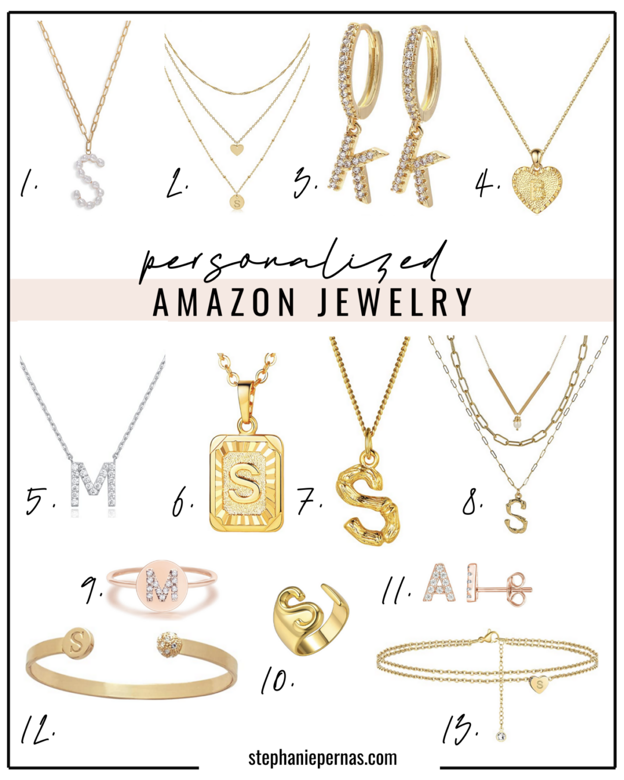 Chic Personalized Amazon Jewelry Under $20 - Stephanie Pernas